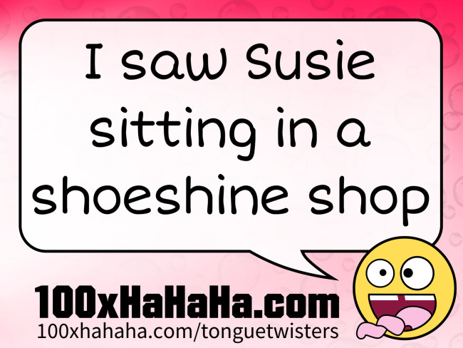 Image: I saw Susie sitting in a shoeshine shop